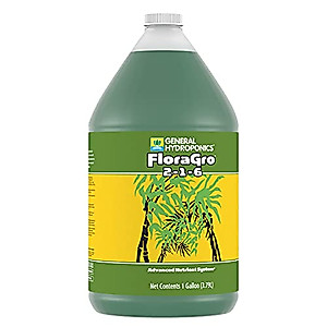 General Hydroponics FloraGro 2-1-6, Use With FloraMicro & FloraBloom, Provides Nutrients For Structural & Foliar Growth, Ideal For Hydroponics, 1-Gallon