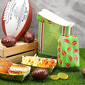 100 Pcs Football Paper Food Trays Nacho Trays Football Paper Party Bowls Football Party Supplies Snack Candy Holder Trays Disposable Serving Trays for Football Sports Event Family Party Decorations