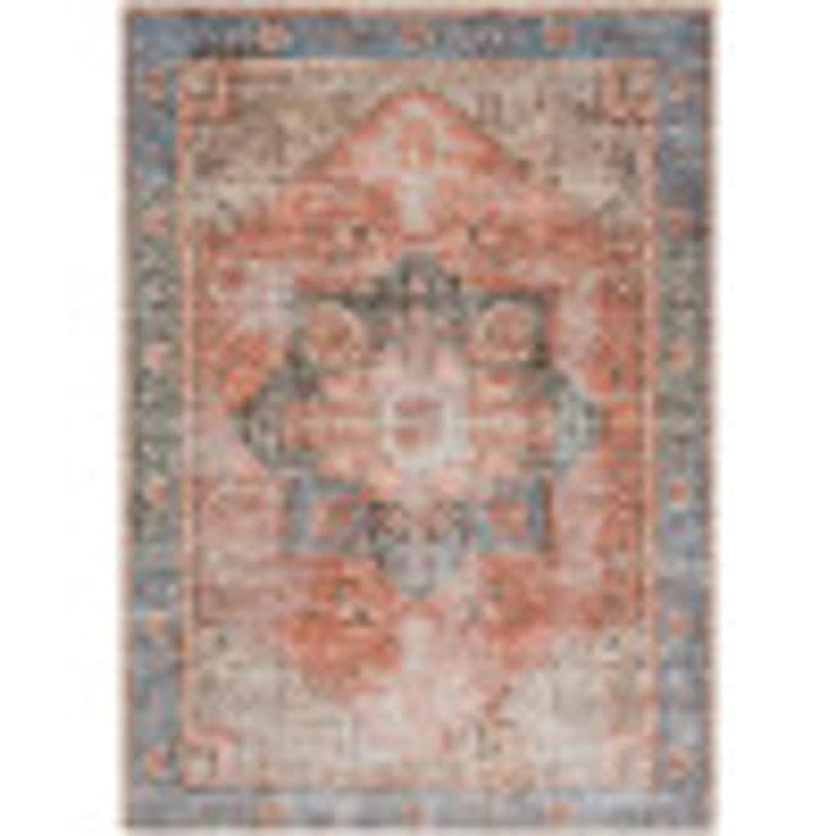 Livabliss Suri Vintage Washable Area Rug 5'3" x 7'3", Rust/Blue