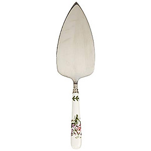 Portmeirion Botanic Garden Footed Cake Plate with Server | 10 Inch Cake Plate with Sweet Pea Motif | Made from Porcelain | Dishwasher and Microwave Safe