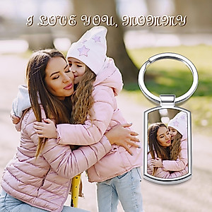 AllerPierce Personalized Custom Keychain Print Photo Picture Key Chain Holder Engraved Picture Text Keychain Father's Day Gifts