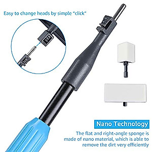AquaMiracle 6 in 1 Aquarium Cleaning Tool Kit Fish Tank Cleaning Kit for 20-160 Gallon Tank with Telescopic Long Handle, Algae Scraper, Scrubber Pads, Tube Cleaner, Fish net, Gravel Rake