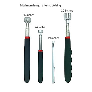 Magnetic Pickup Tool, 20lb/ 10lb/ 5 lb/ 1.5 lb Telescoping Magnet Pick up Stick Metal Extends Tool 4-Pack