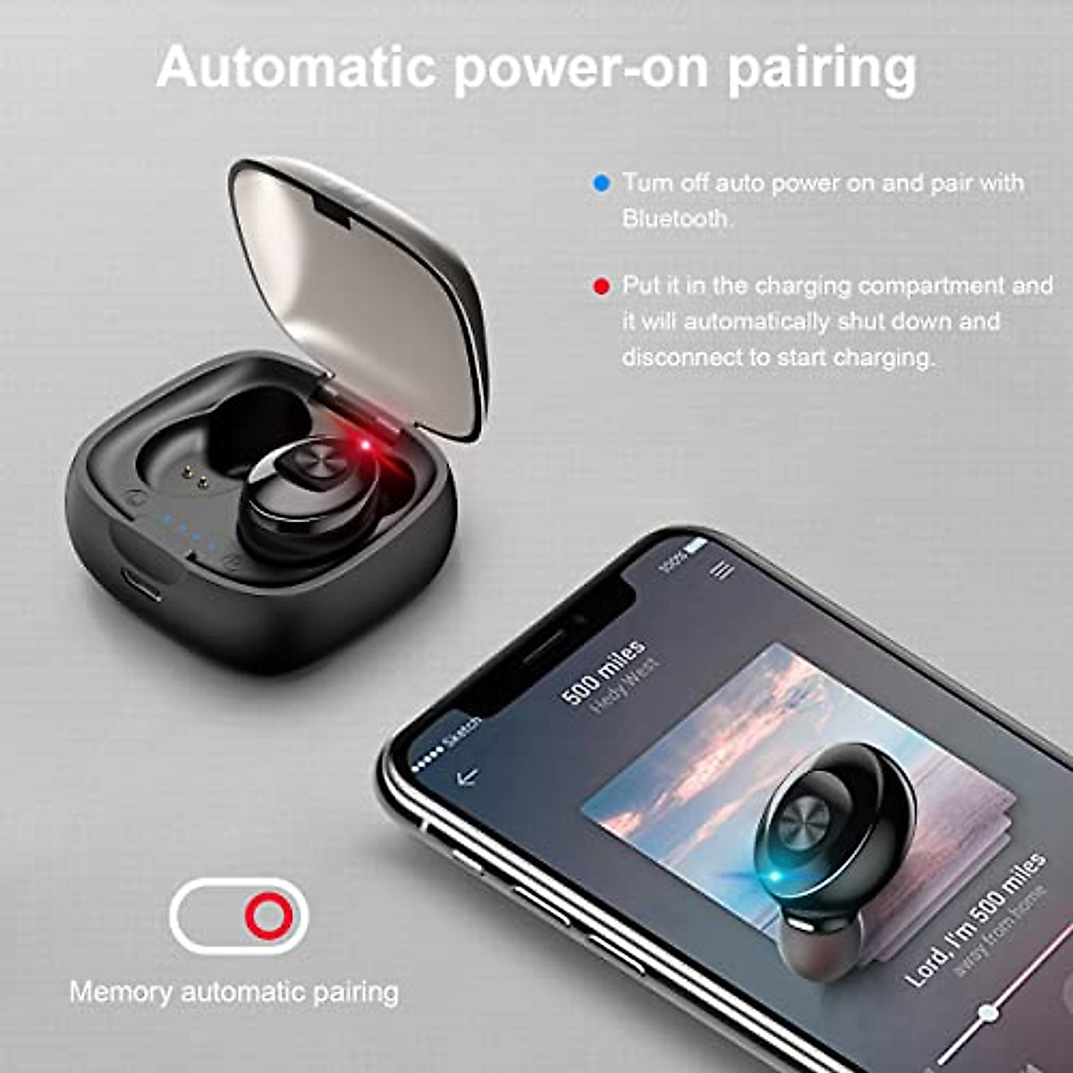 Earbuds Headphones for Men Women Unisex-Adult, IPX5 Waterproof Headset, Hi-Fi Stereo in-Ear Earphones for Gym Work Travel Sport