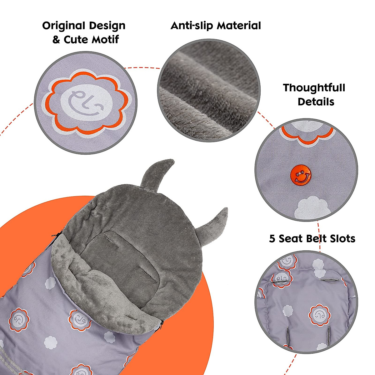 Baby Warm Bunting Bag, Infants Sleeping Bag Winter Car Seat Cover for Baby, Winter Protection for Baby Car Seats and Strollers