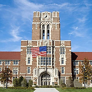 American Fags for Outside 3x5 FT -Heavy Duty USA Flag with Embroidered Stars, Sewn Stripes, and Brass Grommets, 210D Oxford Nylon and Double Edge Sewing,Brass Grommets Nylon Garden US Flag