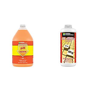 General Hydroponics pH Down Liquid Premium Buffering, 1-Gal, Orange & CALiMAGic 1-0-0, Concentrated Blend Spray, Secondary Nutrient Deficiencies Helps Prevent Blossom End Rot & Tip Burn, 1-Quart