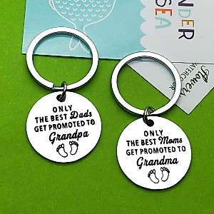 New Grandparents Gift Keychain Grandchild Announcement Gift for Grandma Grandpa to Be Keyring Jewelry New Grandpa and Grandma Gift promoted to grandparents keychain Baby Announcement Gift