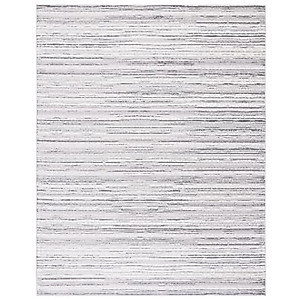 SAFAVIEH Skyler Collection 9' x 12' Ivory/Grey SKY121F Stripe Non-Shedding Living Room Dining Bedroom Area Rug