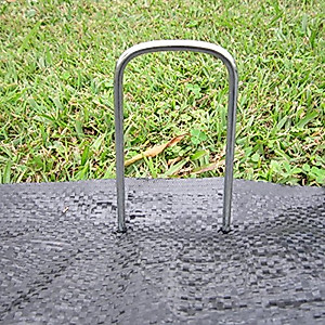 LITA Galvanized Garden Staples U-Type Turf Staples Install for Garden Landscape/Artificial Grass/Synthetic Turf/Synthetic Grass Mat/Lawn/Outdoor Landscape- 6 Inch Strong Durable/11 Gauge/50 Count