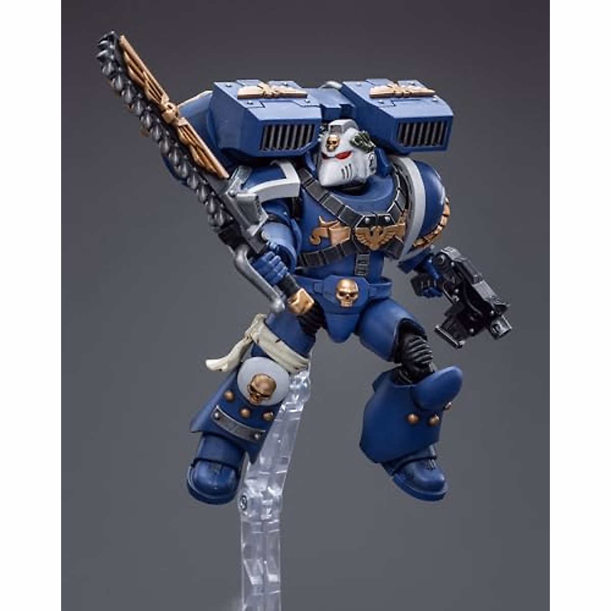 Pipigirl JoyToy 40K 1:18 Action Figure, Ultramarines Vanguard Veteran with Chainsword and Bolt Pistol, 4.76 inch Collectible Action Figures Kits (Chainsword and Bolt Pistol)