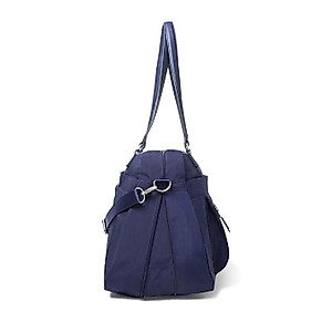 Baggallini Overnight Expandable Laptop Tote - Lightweight Travel Bag for Women, Navy