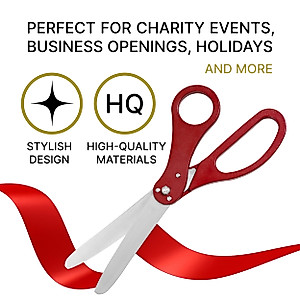 Red Ribbon Cutting Ceremony Kit – Grand Opening Ribbon and Scissors for Special Events Giant Scissors 20 Inch Giants Ribbon Cutting Scissors with Red Ribbon for Inaugurations and Ceremonies