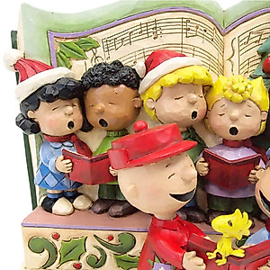Enesco Jim Shore Peanuts Christmas Storybook Figurine 7.5" Multicolor