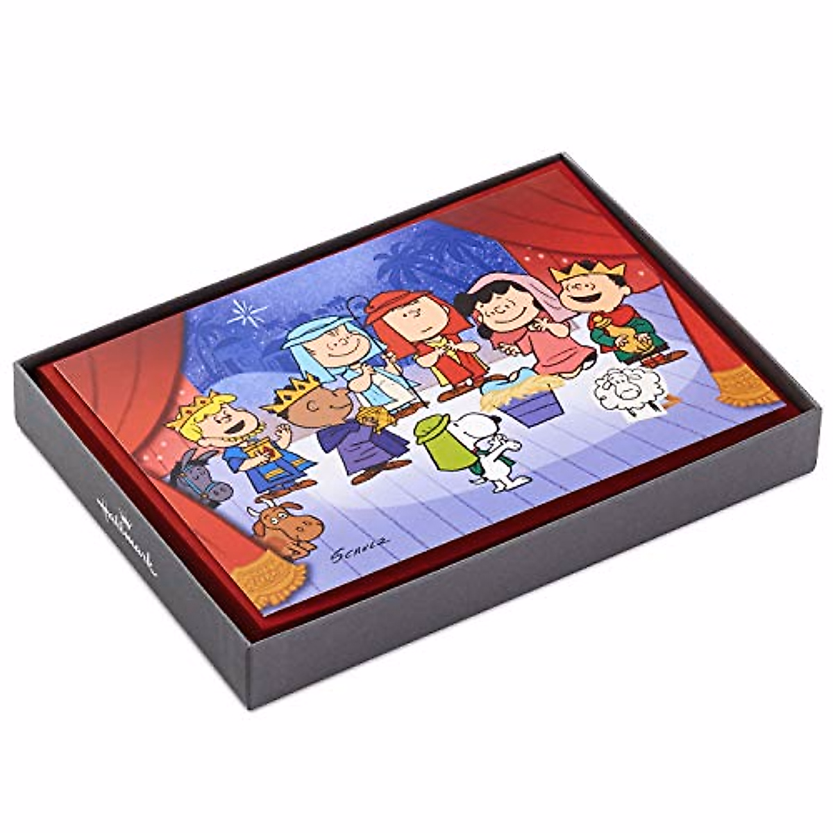 Hallmark Peanuts Christmas Cards, Nativity Pageant (16 Cards and 17 Envelopes)