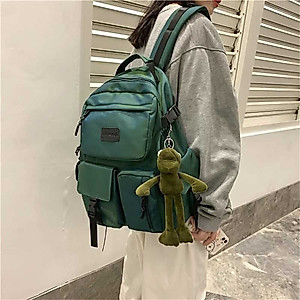 Large Capacity Student Backpacks Kawaii Backpack for Back To School Camping Hiking for Teens Girls Casual Aesthetic Backpack (Green)