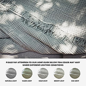 Mint Alley Cotton Muslin Blanket 4-Layer Dark Grey Blankets for Adult 79 x 83 inch Extra Large Lightweight Soft Breathable Throw Comfort Blanket All Season