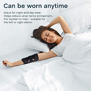 Corpower Elbow Brace,Ulnar Nerve Entrapment Brace, Elbow Immobilizer Brace,with 2 Removable Metal Splints,Elbow Brace for Tendonitis and Tennis Elbow Fit Women & Men