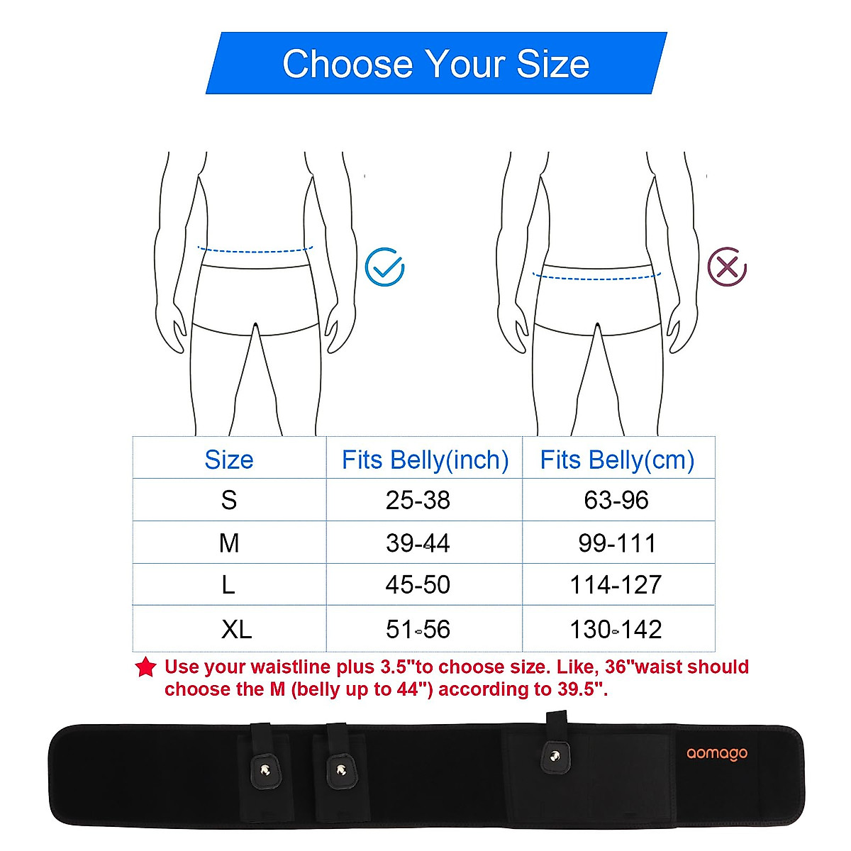 Aomago Belly Band Holsters for Men Women with Extra Mag Pouch - Small Adjustable Waistband, Gun Holster Fits Glock, Bodyguard 380, Taurus 1911, Sig Sauer, etc