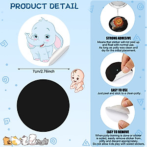 Geyee 24 Pcs Potty Training Stickers Potty Stickers Reusable Potty Training Reveal Stickers Potty Training Seat Stickers Color Changing Sticker Toilet Targets(Animal)