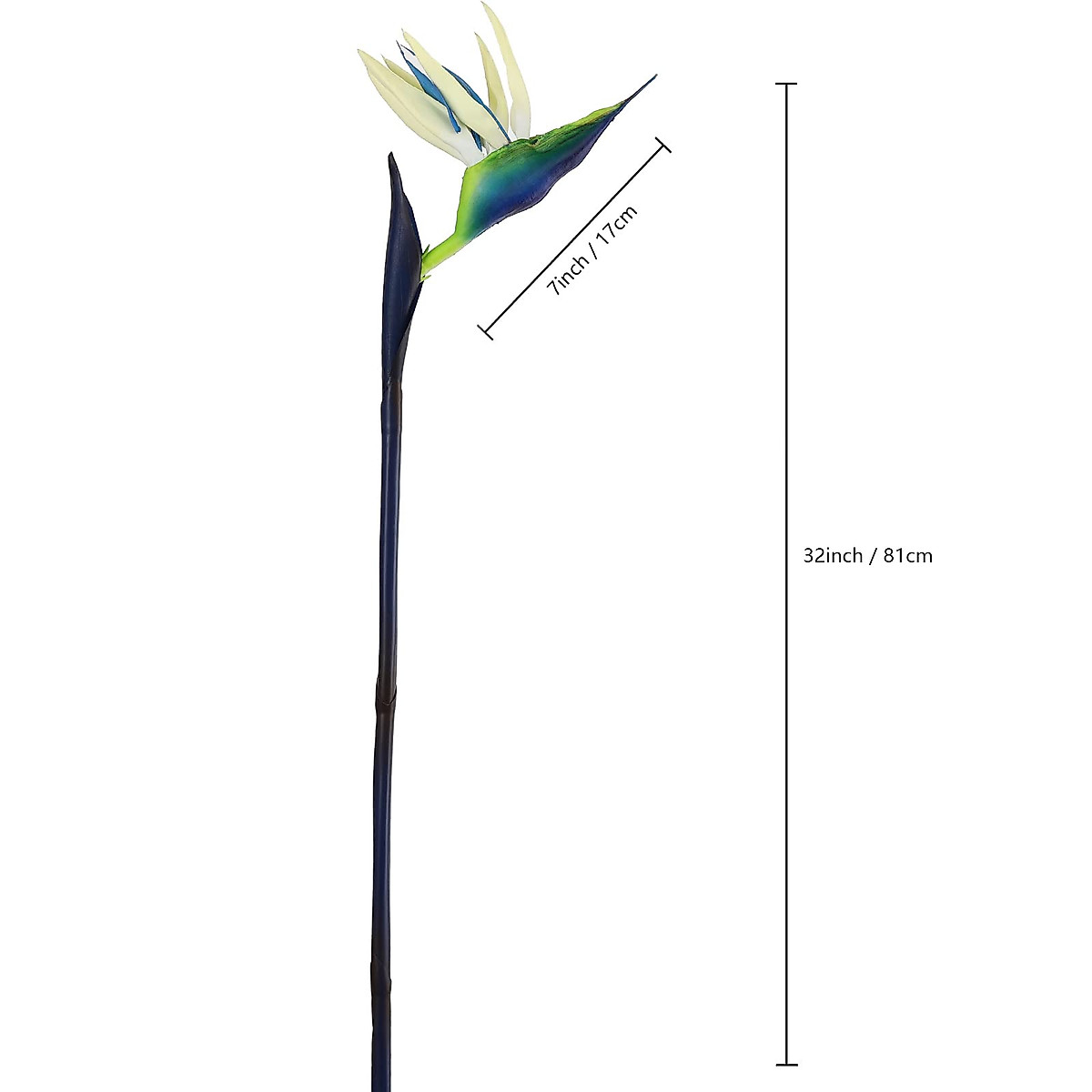 GLSATEMAN Artificial Bird of Paradise Flowers Rubber Strelitzia 32'in Long Stem Flower 3 Pcs,Suitable for DIY Home Decor Party Theme Display (Orange)