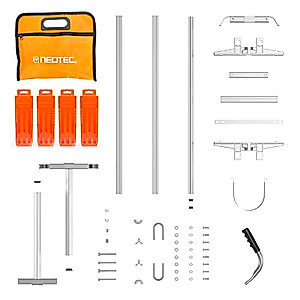FARMMAC Chainsaw Mill,Portable Chainsaw Mill 36 Inches,Planking Milling Lumber For 14" - 36" Chainsaw Bar With 4 Pack 8'' Felling Wedges For Builders & Woodworkers