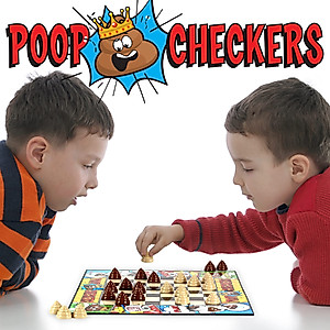 Poop Checkers Game, Poo Gag Gift White Elephant, Poop Game Checkers Set. Poop Emoji Party Supplies, Hilarious Game, Immature People. Scout Game, Kids, Teams, 2 Player Games for Adults. Ages 8-99.