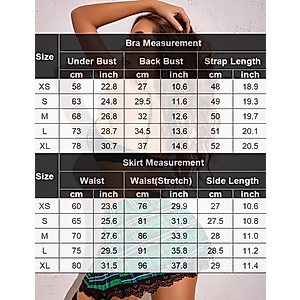 Avidlove Lingerie Set for Women with Underwire Two Piece Lingerie Sets Sexy Push Up Lingerie Set with Pleated Mini Skirt Green L
