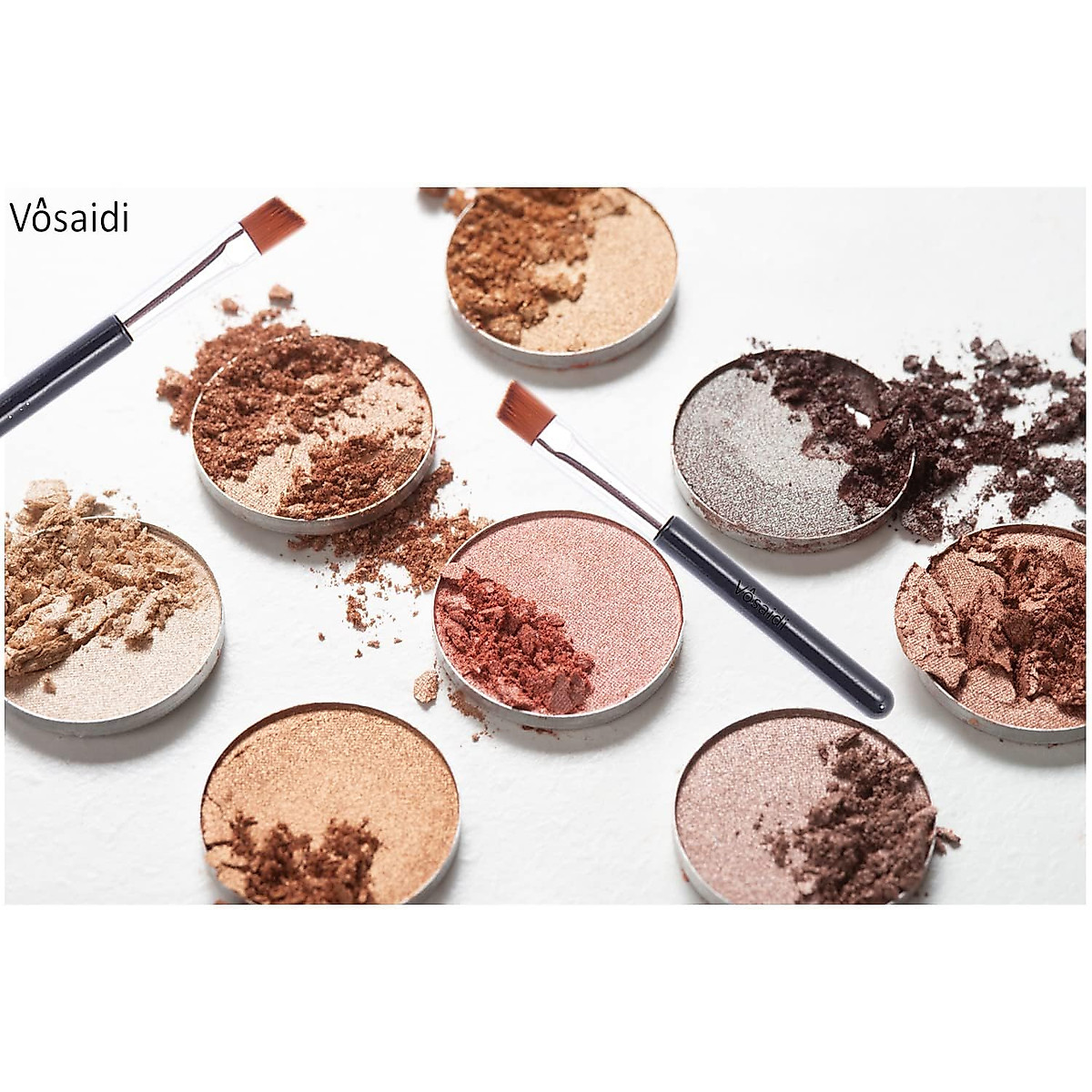 VOSAIDI 10pcs Eyebrow Brush Portable Premium Quality Angled Eye Brow Brush and Spoolie Mini Brush