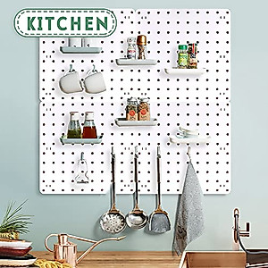 FMOACEN 6 Pcs Pegboard Wall Organizer Mount Display Pegboard Wall Panel Kits DIY Pegboard Tool Organizers for Garage Kitchen Living Room Bathroom Office