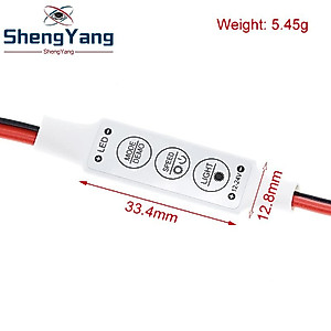 New 12V Mini 3 Keys Single Color LED Controller Brightness Dimmer for Led 3528 5050 Strip Light