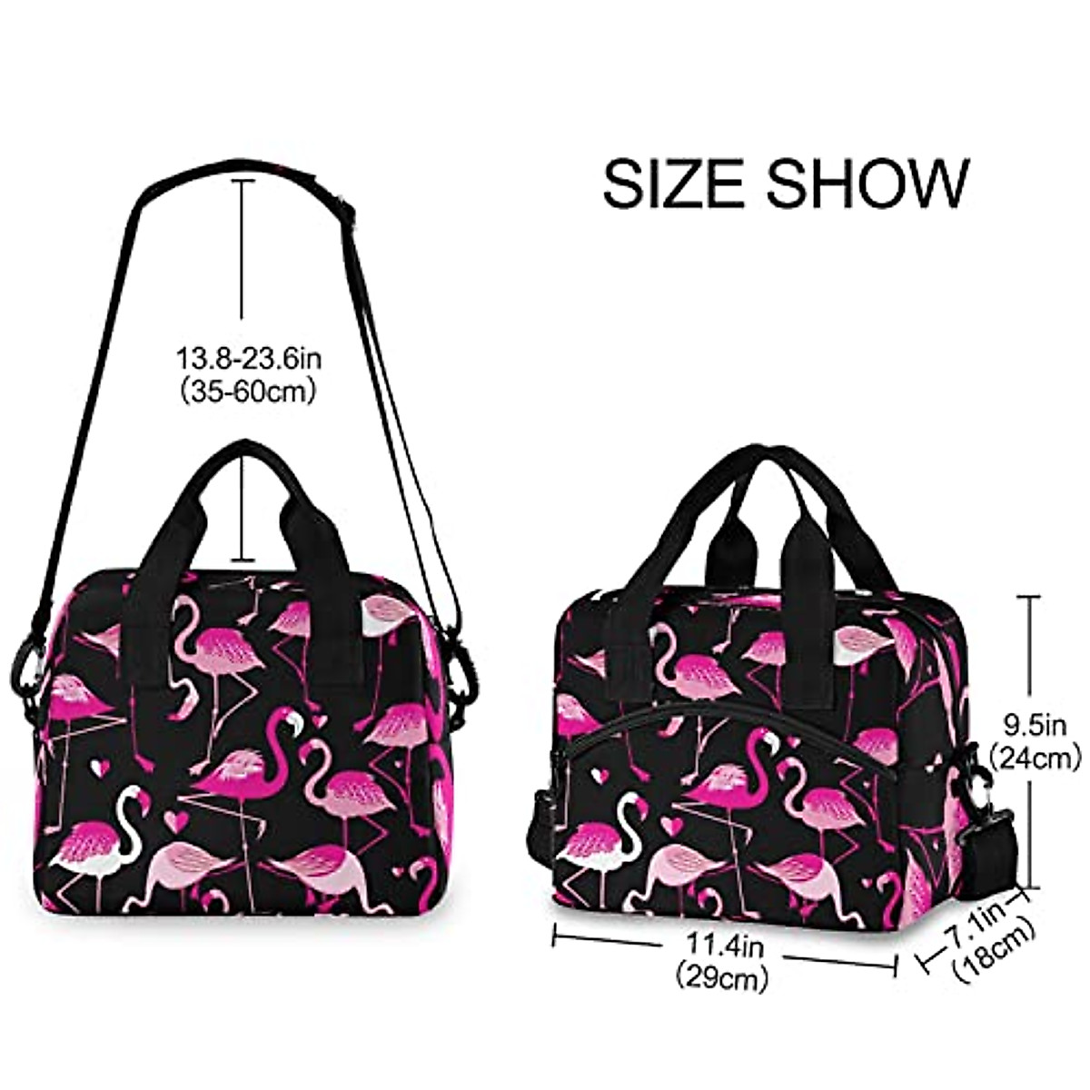 ALAZA Pink Flamingo Animal Insulated Lunch Box Reusable Cooler Bags with Shoulder Strap for Women Men Adults, 19-Can (12.5L)