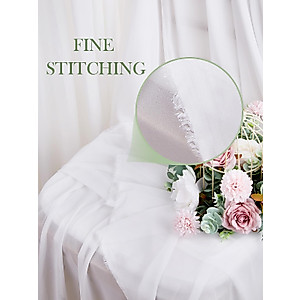 White Chiffon Fabric by The Yard 5 Yards 58" Wide Sheer Backdrop Panels Wedding Runner Rustic Bridal Baby Shower Tablecloth Decorations