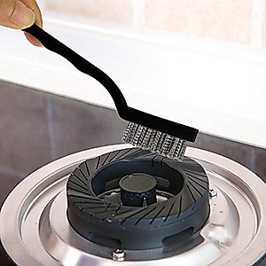 Topbuti 15 Pcs Mini Stainless Steel Wire Brush Set for Cleaning Welding Slag Rust, Wire Bristle Scratch Brush Set, Curved Handle Brushes