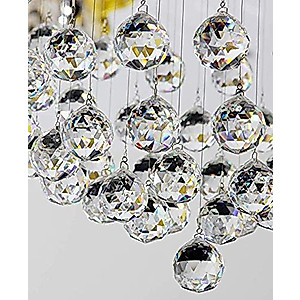 Crystalsuncatcher 20mm/30mm/40mm Clear Crystal Ball Prisms Chandelier Lamp Lighting Drops Hanging Prisms Parts Suncatcher Rainbow Maker Home Decor, Pack of 13