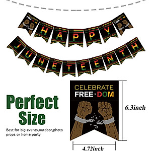 Happy Juneteenth Day Banner Party Decorations - Freedom Day Juneteenth Black Americans Independence 1865 Hanging Banner Decorations Black History Party Decorations