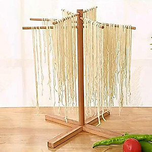 Leefasy Wooden Hanging Stand Kitchen Pasta Drying Rack Noodle Dryer Stand for Linguine Cooking Tools