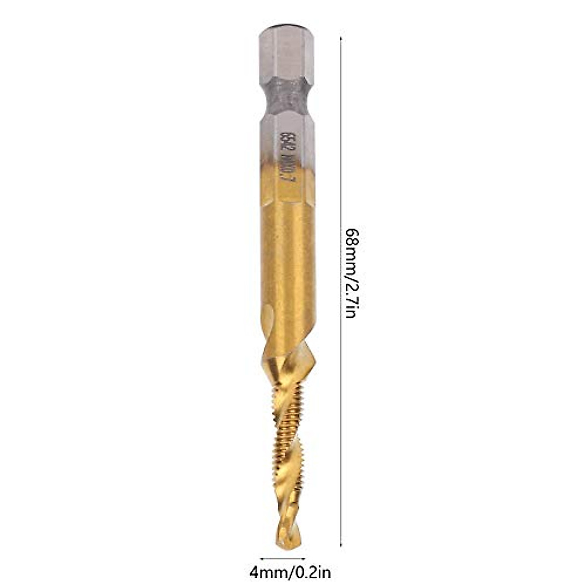 LANTRO JS 10Pcs/Set M4 Screw Tap, High Speed Steel 3.3mm Drill Bits Hex Shank Tapping Tools, Applicable for Internal Chip Removal