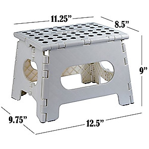 Handy Laundry Folding Step Stool, The Lightweight Step Stool, Sturdy Enough to Support Adults & Safe Enough for Kids, Opens Easy with One Flip, for Kitchen, Bathroom, Bedroom, Kids or Adults, (White)