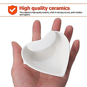 Angoily Cooking Utensil Holder Ceramic Spoon Rest Heart Shape Kitchen Tableware Spatula Holder Soup Spoon Rest Utensil Cutlery Stand (White) Shelving Brackets