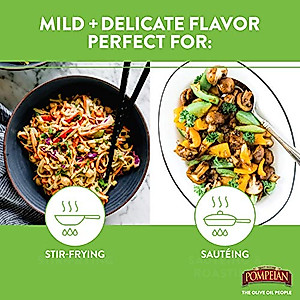Pompeian Smooth Extra Virgin Olive Oil, Contains Polyphenols, First Cold Pressed, Mild and Delicate Flavor, Perfect for Sauteing & Stir-Frying, Naturally Gluten-Free, Non-GMO, 32 Fl Oz, Single Bottle