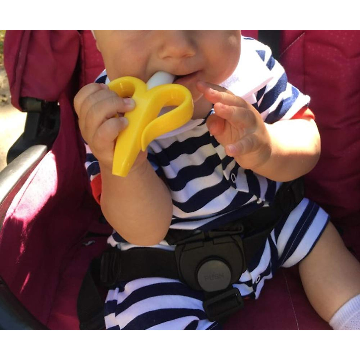 AKOAK 1 Pack Silicone Baby Toothbrush, Stereo Banana Styling Baby Training Toothbrush