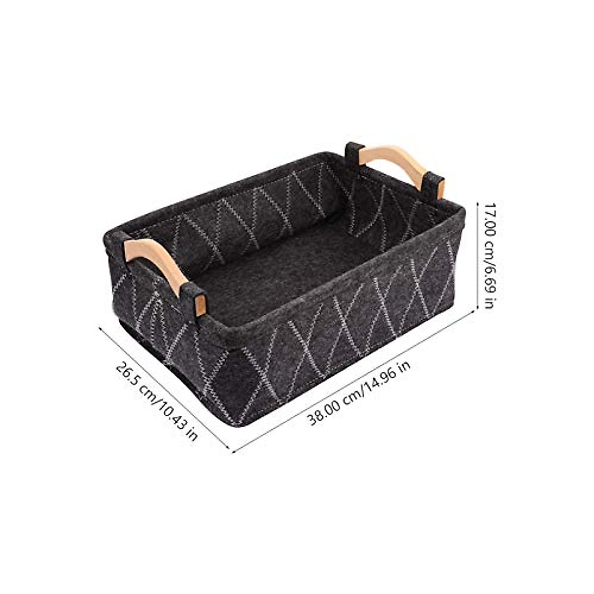 Cabilock 3pcs Storage Basket Bins Japanese Style Fabric Sundries Shelf Baskets Collapsible Laundry Basket Storage Cube Box Foldable Organizer with Handles for Clothes Toys Books Black