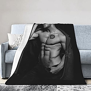 Jensen Ackles Soft and Comfortable Warm Fleece Throw Blankets Yoga Blankets Beach Blanket Picnic Blankets for Sofa Bed Camping Travel … (60"x50")