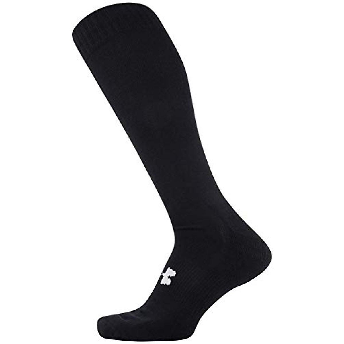 Under Armour Adult Tactical HeatGear Over-The-Calf, 1-Pair , Black/White 1 , Large
