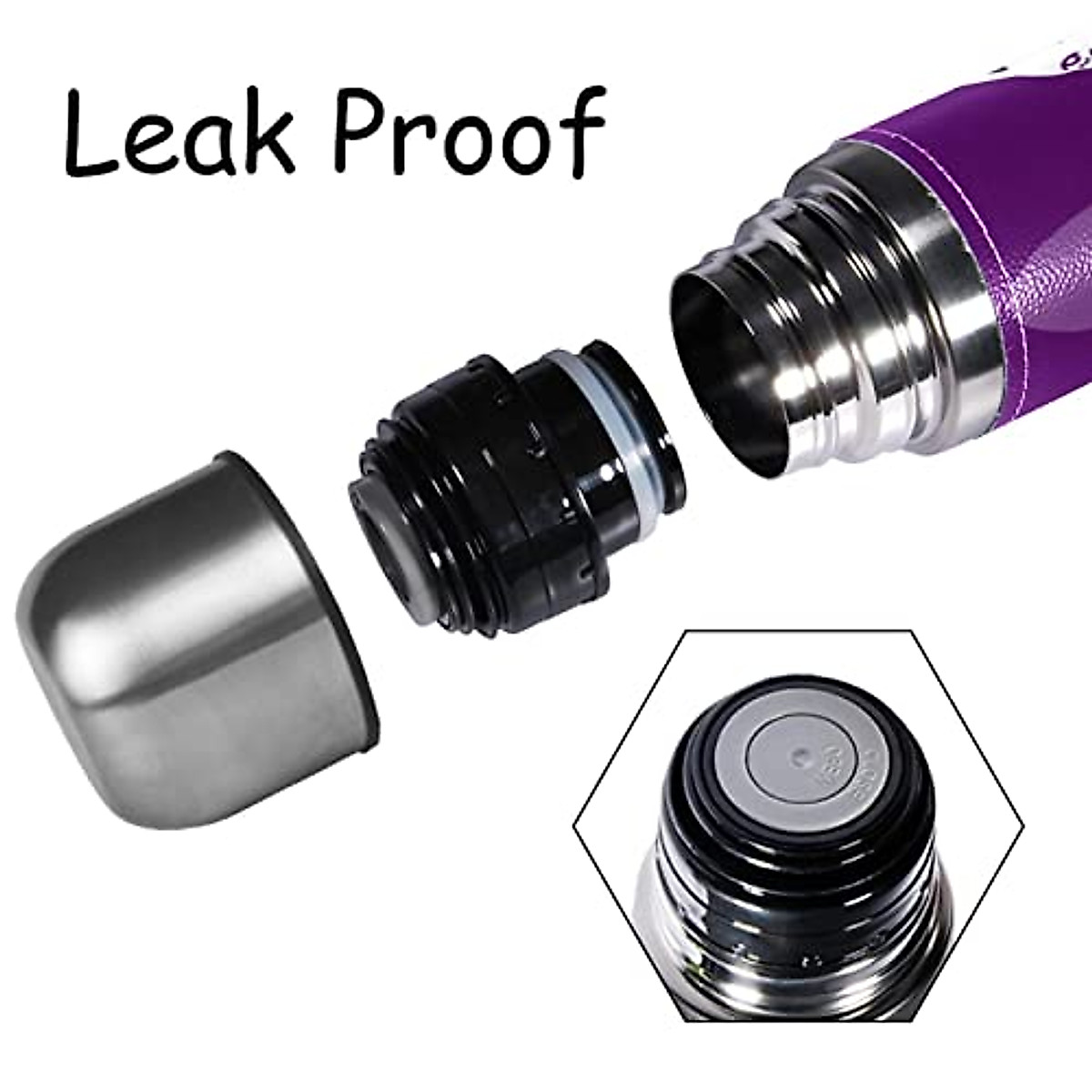 Stainless Steel Leather Vacuum Insulated Mug Cat Thermos Water Bottle for Hot and Cold Drinks Kids Adults 16 Oz