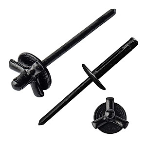 Aifeier ET 50 Pcs 3/16" x 3/4" Aluminum Blind Rivets Black Tri-Fold Exploding Pop Rivets for Kayak Canoe and Boat Accessories