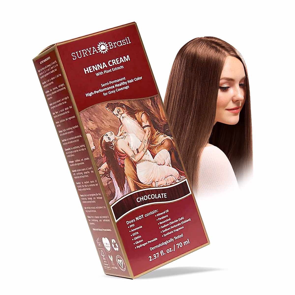 Surya Brasil Products Henna Cream, Chocolate, 2.37 Fluid Ounce