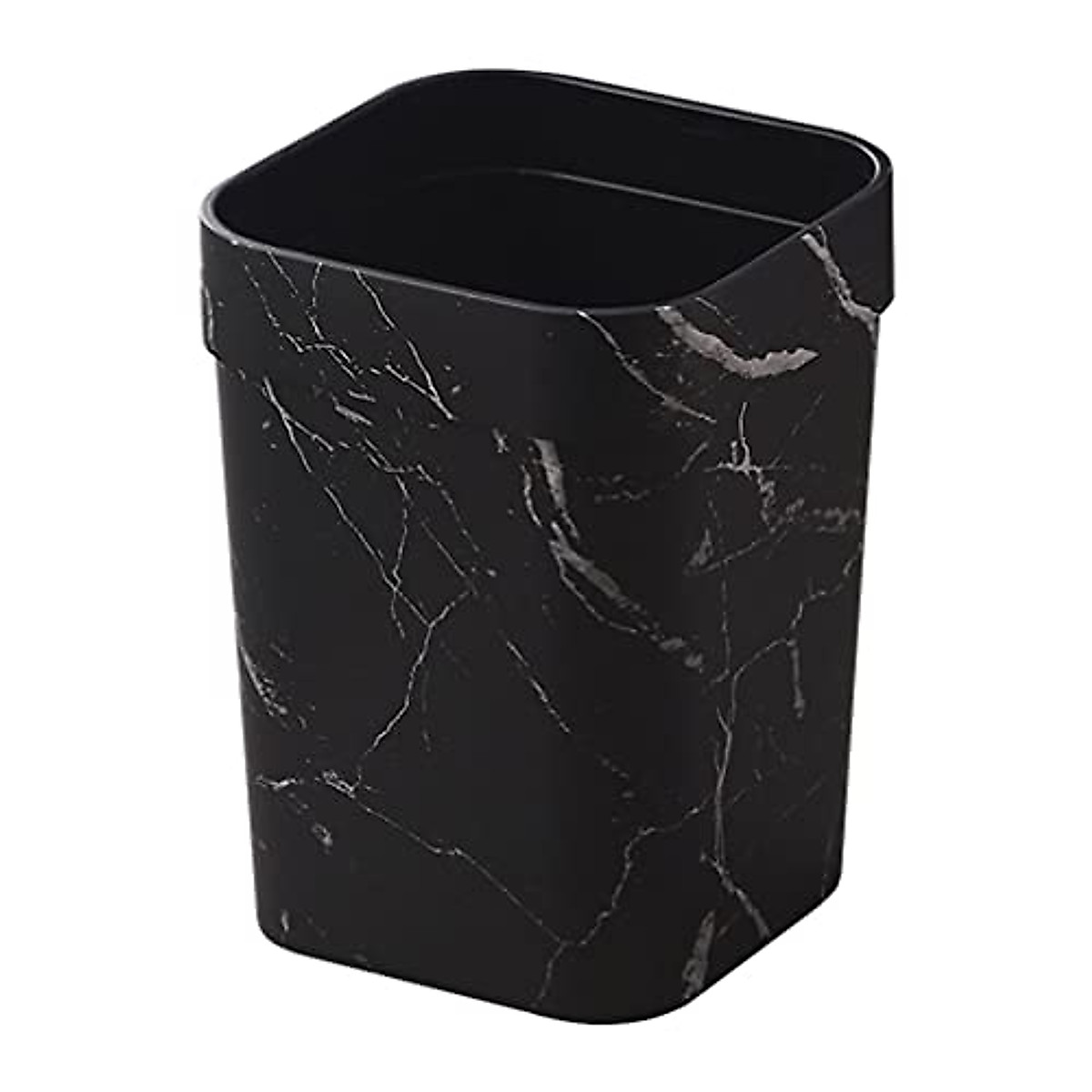 Cabilock Uncovered Trash Can Creative Marble Garbage Can Paper Waste Basket Dustbin Pen Pencil Desktop Storage Organizer for Home Kitchen Bathroom Office