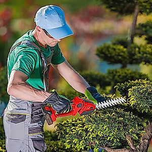 Cordless Grass Shear & Hedge Trimmer Handheld Shrub Grass Trimmer Grass Cutter Electric Hedge Shear with Battery and Charger